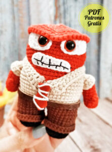 Anger (Inside Out) Amigurumi PDF Patrón Gratis